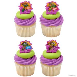 DecoPac Teenage Mutant Ninja Turtles Turtle Power Rings, Cupcake Decorations For Birthday Party, Cakes, And Celebrations - 24 Pack