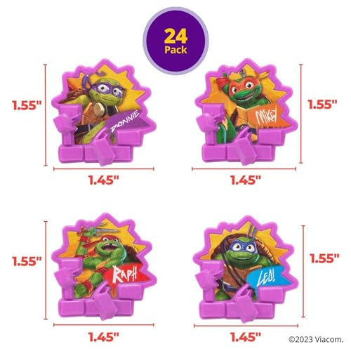 DecoPac Teenage Mutant Ninja Turtles Turtle Power Rings, Cupcake Decorations For Birthday Party, Cakes, And Celebrations - 24 Pack