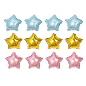 10 inch foil star balloons gold pink blue, 45 pcs twinkle twinkle little stars shaped foil mylar balloons gender reveal balloon wedding shower new years graduation party favors balloons decorations