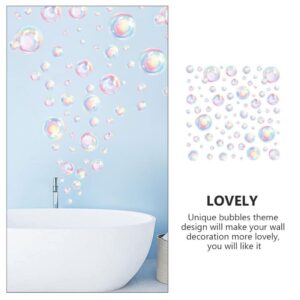 Uonlytech Bubble Wall Decal Stickers, Under The Sea Birthday Party Decor Colour Bubble Ocean Background Water Bath Decor for Mermaid Baby Shower