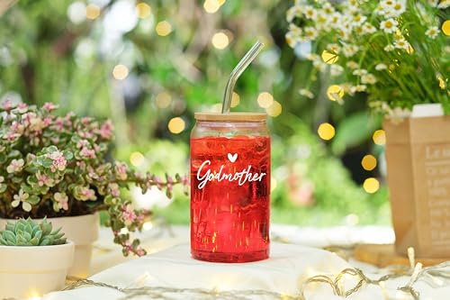 NewEleven Godmother Proposal Gifts - Will You Be My Godmother From GodChild - Christmas Gifts, Pregnancy Announcement Gifts For God Mother, Godmom, Godparents - 16 Oz Coffee Glass