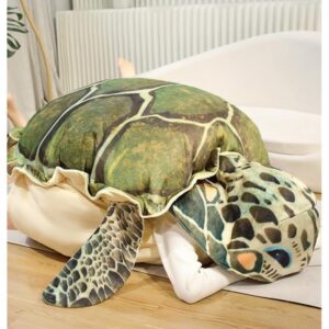 Gujuja Wearable Turtle Shell Party Cosplay Tortoise Plush Toys Doll Soft and Fluffy Stuffed Turtle Pillow (Medium)