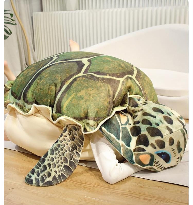 Gujuja Wearable Turtle Shell Party Cosplay Tortoise Plush Toys Doll Soft and Fluffy Stuffed Turtle Pillow (Medium)