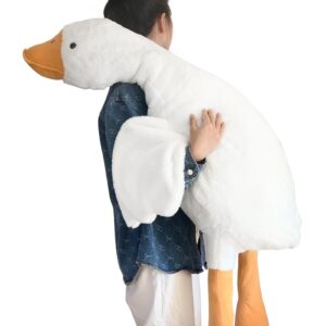 haengbuk-goose stuffed animal, 51.2in/130cm giant sleeping hugging pillow, soft white swan plush toy, gift for kids, friends or family