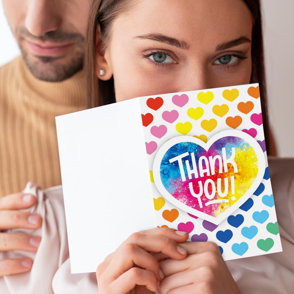 KiDEPOCH Colorful Thank You Cards 30 Pack Thank You Cards bulk 4 × 6 Inch Thank You Cards with Envelopes for Birthday, Valentines’ Day, Baby Shower, Christmas and more