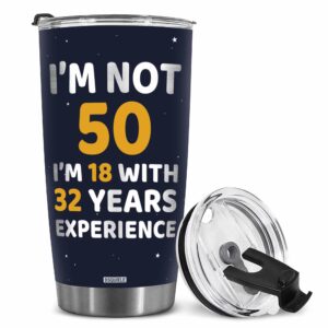 bsquiele 50th birthday gifts for women, men, dad mom - 50 years old christmas gift - 1974 birthday gifts tumbler for women - 50 years old birthday gift travel cup for wife, friend sister, her, brother