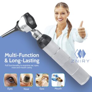 Zniry Veterinary LED ENT Otoscope Diagnostic Set, with 12 Various Diagnostic Instruments