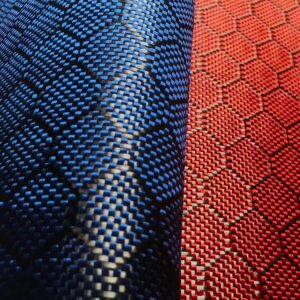 1Pc 50cm Width X 1m Long Carbon Fiber Cloth 3K 200/240gsm Twill Plain 12K Fabric Honeycomb Hybrid Carbon Kevlar Fabric Chopped Yarn (Color : Blue Hybrid)