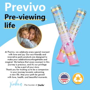 Previvo Gender Reveal Confetti Powder Cannon - 2 Pack Blue Baby Gender Reveal Poppers - 100% Biodegradable Powder Smoke - Ideas Party