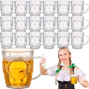 ziliny 20 pcs 8 oz plastic beer mugs with handles dimpled beer steins small beer glasses mini beer mugs reusable oktoberfest decorations for beer festival party event picnic bbq, clear