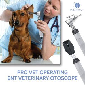 Zniry Veterinary LED ENT Otoscope Diagnostic Set, with 12 Various Diagnostic Instruments