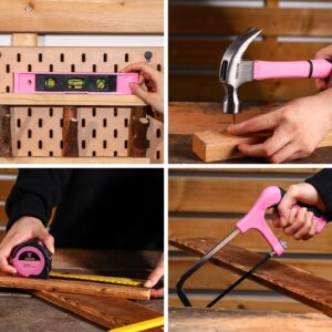 Pink Drill Tool Kit Set: 20V Cordless Power Drill Tool Box with Battery Electric Drill Driver for Men Home Hand Repair Basic Toolbox Tools Sets Drills Case