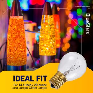 BlueStars 6-Pack Lava Lamp Bulbs 25 Watt E17 Base S11 Bulb The Lava Lamp Original Replacement Bulbs for 14.5-Inch/20-Ounce Lava Lamp, Glitter Lamps Dimmable - Warm White - Long Life