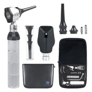 zniry veterinary led ent otoscope diagnostic set, with 12 various diagnostic instruments