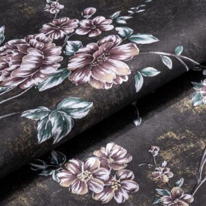 wrapaholic vintage floral wrapping paper sheet - 6 sheets black floral design folded flat for wedding, birthday, party, baby showers - 19.7 inch x 23.5 inch per sheet