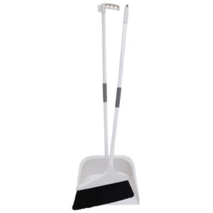 lurrose broom and dustpan set broom with dustpan combo set upgrade broom long handle broom broomstick standing dust pan for home kitchen lobby floor cleaning