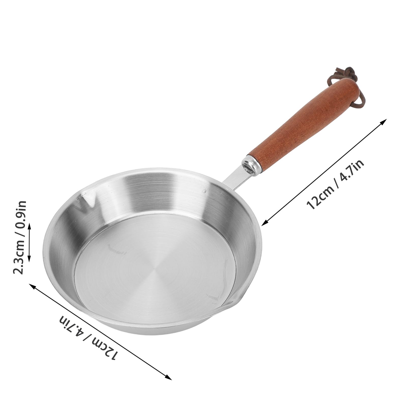 Nonstick Frying Pan, Saute Fry Pan Stainless Steel Frying Pan Non Stick Egg Pan Fry Pan for Household Restaurant Induction Cooker (12CM)