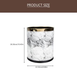 Abaodam Marble Trash Can Kitchen Waste Bins Trash Bin Containers Home Trash Can Bedroom Garbage Container Garbage Bucket Garbage Can Flower Vase for Home and Office