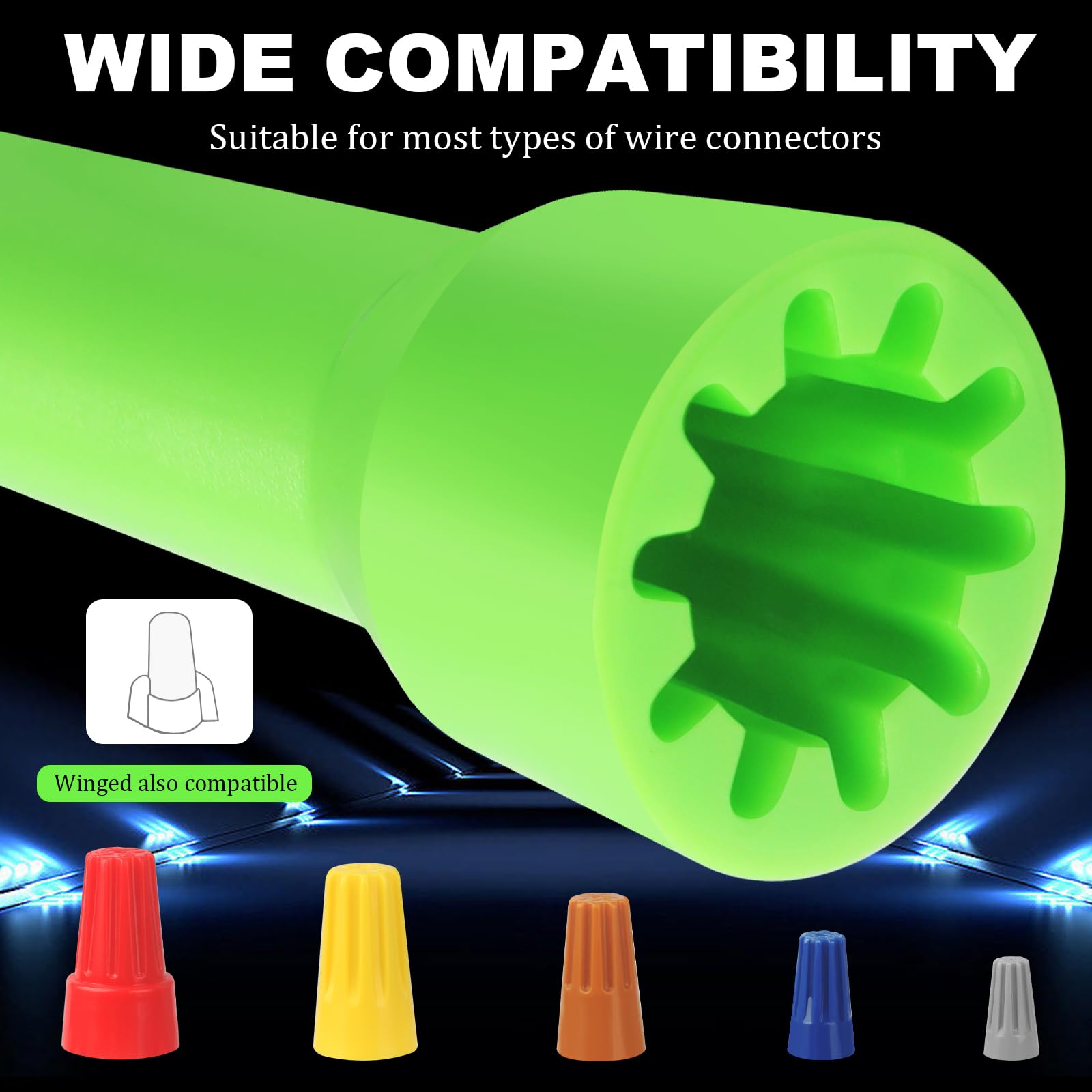 Wire Twister Tool for Drill, Compatible with Wire Nut Twister, Electrical Wire Twister, Wire Twisting Tool with 1/4" Chuck, Enhanced Wiring Efficiency (Green)