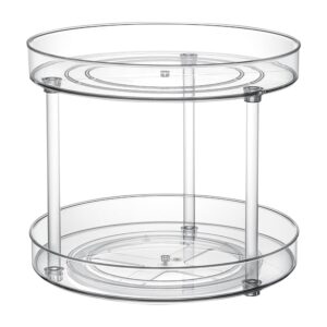 clear lazy susan organizer, rotating kitchen pantry organization and storage, medicine cabinet organizer, lazy susan turntable organizer for cabinets, bathroom, refrigerator, dresser, spice organizer