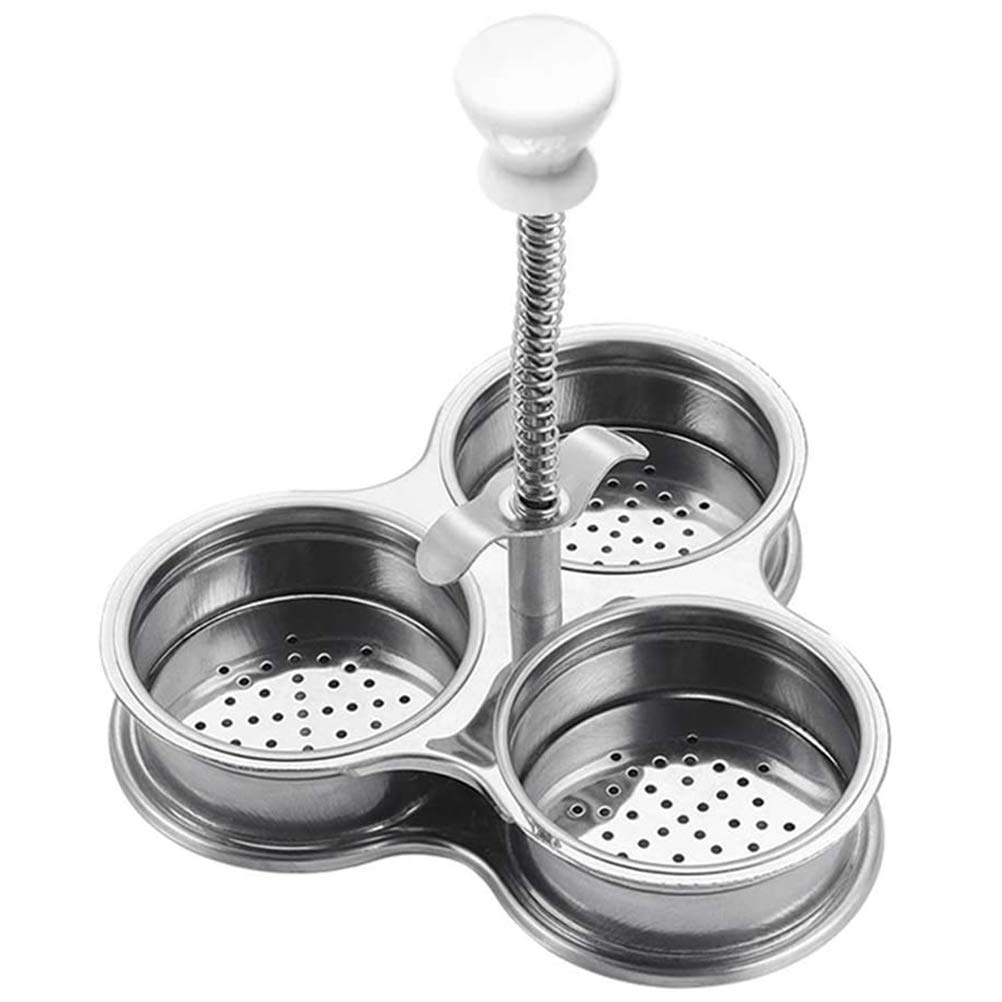 Egg Poachers, 3 Cups Egg Poacher Pan Stainless Steel Poached Egg Cooker Egg Poachers Cookware Set with 3 Nonstick Large Egg Poacher Cup, Egg Poacher Pan Insert, Easy to Use (Silver)