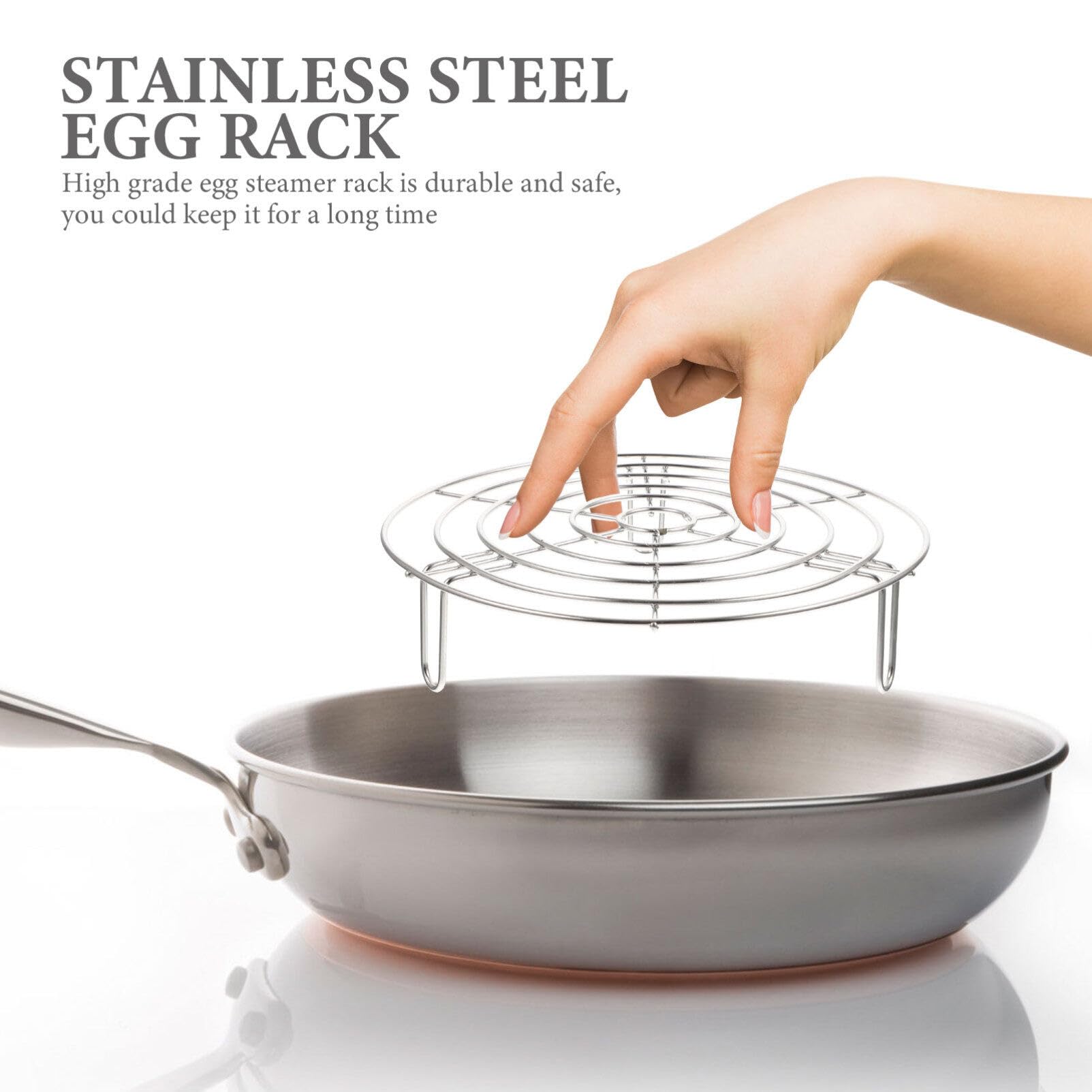 Stainless Steel Steamer Rack for Pots, Round Cooling Rack 9.2 in (diameter)*2.2 in (height), Steam Rack for Steam Fryer Stockpot Pressure Cooker