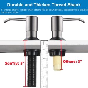 Soap Dispenser for Kitchen Sink, Built in Sink Soap Dispenser, Stainless Steel Kitchen Soap Pump Head with Bottle and 47" Extension Tube Kit