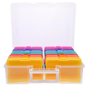 stobaza 1 set photo storage box task boxes for special education pencil dispenser for classroom postcard organizer photo and craft keepe cards organizer multifunction 4 box plastic