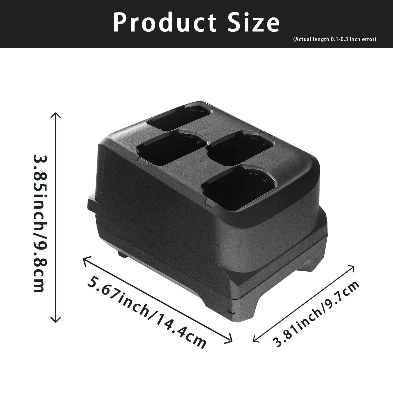 4 Slot Battery Charging Cradle Kit with Power Supply for Zebra MC3200 MC3300 Handheld PDA Barcode Scanner,Safe Stable Charger