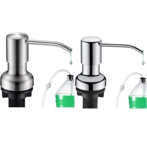 soap dispenser for kitchen sink, built in sink soap dispenser, stainless steel kitchen soap pump head with bottle and 47" extension tube kit