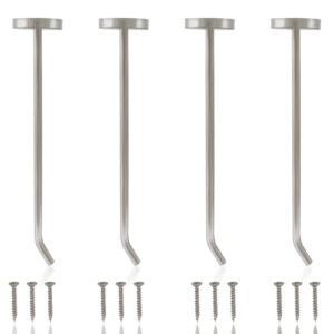 Moicstiy 4 Pack 8 Inch Stainless Steel Coat Hook, Robe Hook Heavy Duty Nose Wall Hooks Bath Towel Hangers for Living Room, Hotel, Bathroom, Kitchen, Garage (Silver)