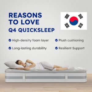 QUICKSLEEP Q4 Z Cube Mattress, Premium 11.5 Inch Two-Sided Mattress Spring Mattress Hybrid Bed in A Box Plush Top Firm Bottom Edge Support Euro Top with Memory Foam High Density Foam (Queen)