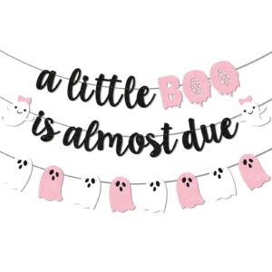 a little boo is almost due banner halloween little boo baby shower banner for halloween girl baby shower pink black girl halloween party decorations