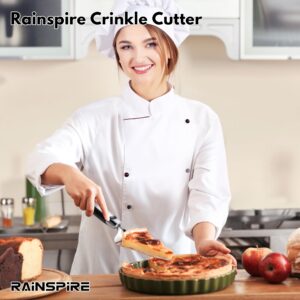 Rainspire Pie Server Spatula Stainless Steel, Pie Cutter Cake Cutter Slicer, Cake Server Spatula, Dishwasher Safe, Edges On Both Sides, Black