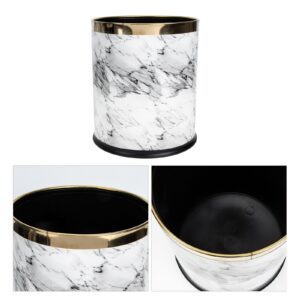 Abaodam Marble Trash Can Kitchen Waste Bins Trash Bin Containers Home Trash Can Bedroom Garbage Container Garbage Bucket Garbage Can Flower Vase for Home and Office