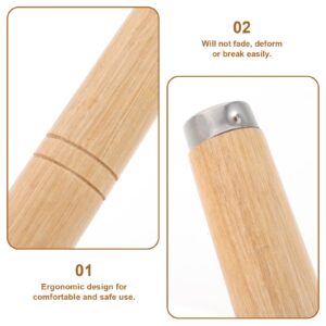 Uonlytech Stockpot Handle Wok Handle Cookware Handle Chef Pot Handle Stockpots Handle Wok Pot Handle Frying Pan Handle Wood Pan Handle Pot Handles Replacement Wooden Handle Iron Anti-Scald