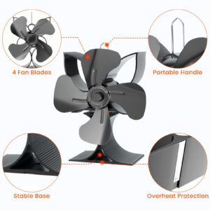 Miaton Heat Powered Wood Stove Fan and Mr Buddy Heater Fan (Included Bracket), Non Electric Fireplace Fan Eco fan Thermal Fan Thermoelectric Fan