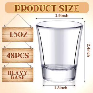 Ziliny 48 Pcs Clear Shot Glasses Set 1.5 oz Shot Glasses Bulk Whiskey Vodka Tequila Espresso Shot Glass Small Clear Shot Glass Cups Set for Bar Restaurants Home