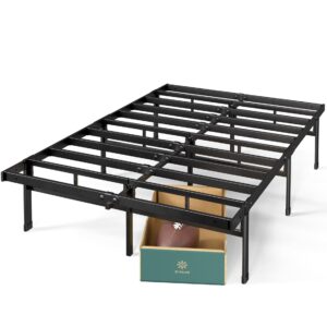 zinus justin 14 inch easy to assemble mattress foundation, steel support, no box spring needed, full