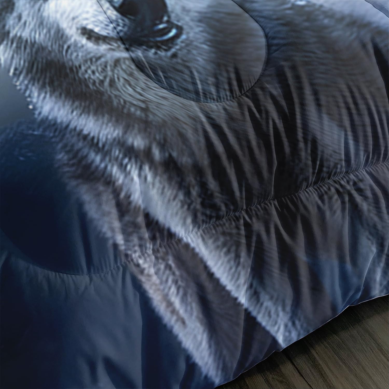 AILONEN Boys Bedding Set Wolf Printed Comforter Set,Snow Wolf Comforter Sets Queen Size,Animals Wolf Duvet Set for Boys Adult Room Decor,3Pcs Safari Wolves Duvet Set, 1 Quilt and 2 Pillowcases