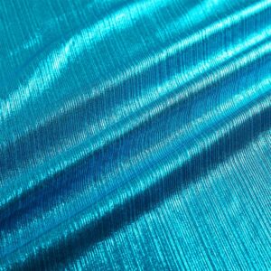 maimaisuan 60’’ wide soft shiny stretch metallic luster rib knit fabric for dancing dress costume wedding dress diy clothing fabric(1 yard,lake blue)