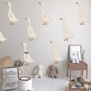 cantly cute geese wall stickers, 8pcs removable waterproof pvc decals, funny animals art decorations for nursery baby bedroom playroom living room murals