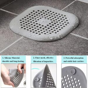 2Pack Drain Hair Catcher, Hair Catcher Shower Drain, Sink Drain Strainer, Shower Drain Cover Hair Catcher Stopper, Shower Drain Protector Sink Strainer with Suction Cups for Bathroom/Kitchen/Bathtub