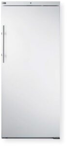 accucold ufm19w upright general purpose medical freezer; designed for the storage of samples, and other laboratory and clinical materials; 18.3 cu.ft capacity; manual defrost; dial thermostat