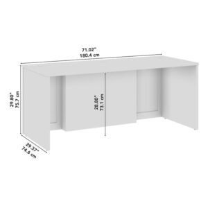 Bush Business Furniture Hampton Heights 72W x 30D Executive Desk in White | Computer Table for Personal Home Office or Professional Workspace