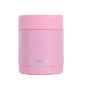 keyzzaut insulated food container 12oz vacuum insulated food jar soup thermo for hot and cold food kids leak-proof stainless steel lunch box food lunch container (pink)