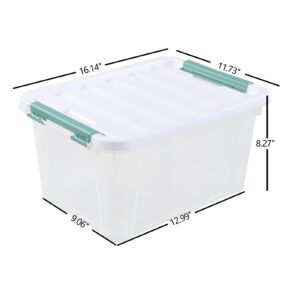 Xowine 6 Pack 20 L Clear Storage Latch Box, Plastic Storage Bins with Lids