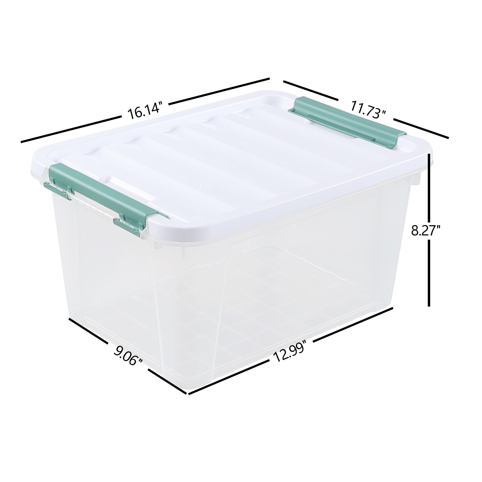 Xowine 6 Pack 20 L Clear Storage Latch Box, Plastic Storage Bins with Lids