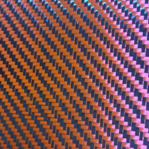 GatherTOOL 1PC Carbon Aramid Fiber Hybrid Fabric Cloth 50cm Width and 100cm Length Orange Twill Weave 190gsm