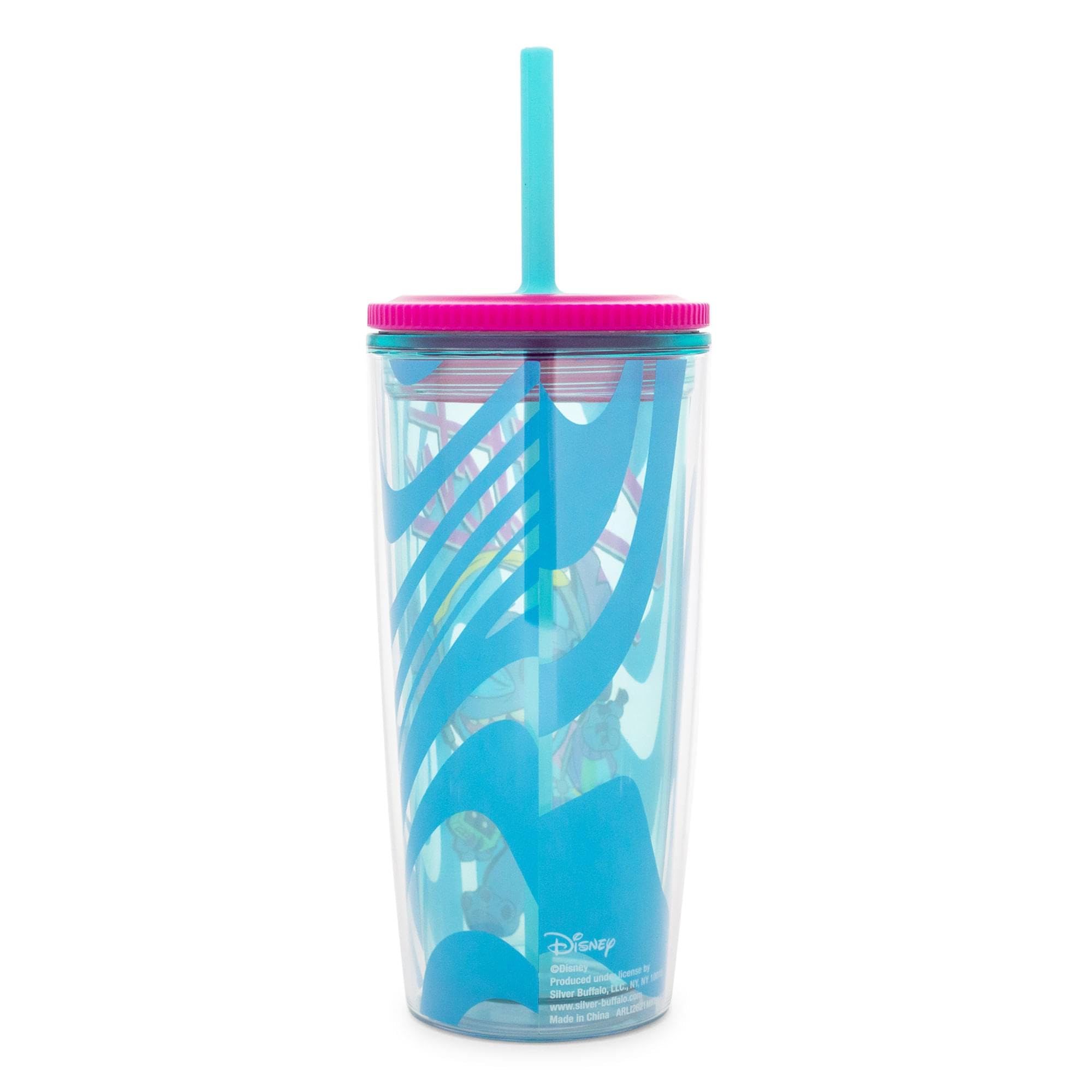 Disney Lilo & Stitch Jamming Plastic Tumbler With Leak-Resistant Lid and Reusable Straw | Double-Walled Travel Cup For Drinks | Holds 20 Ounces